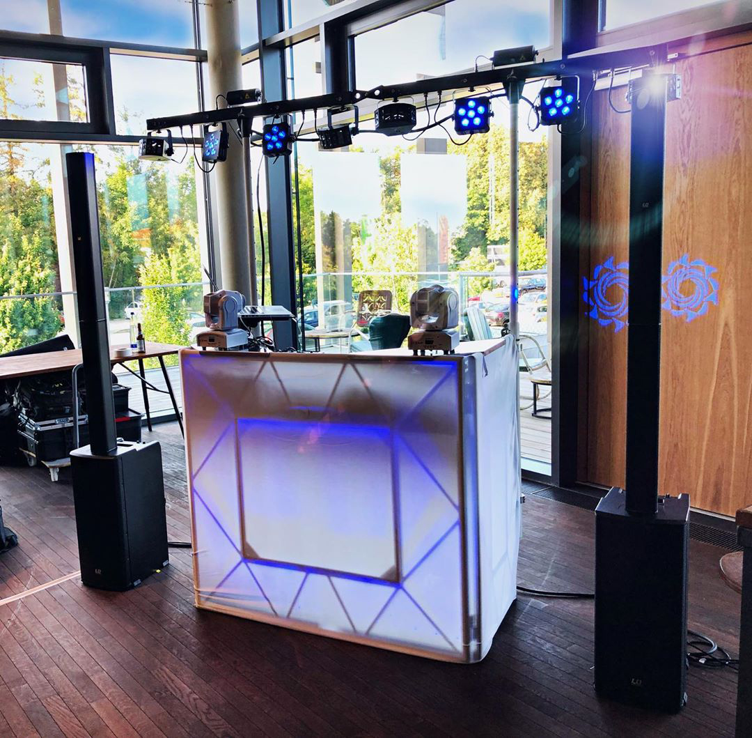 Portable Front DJ Booth Hire – RS100 Pro Sound & Light – Professional ...